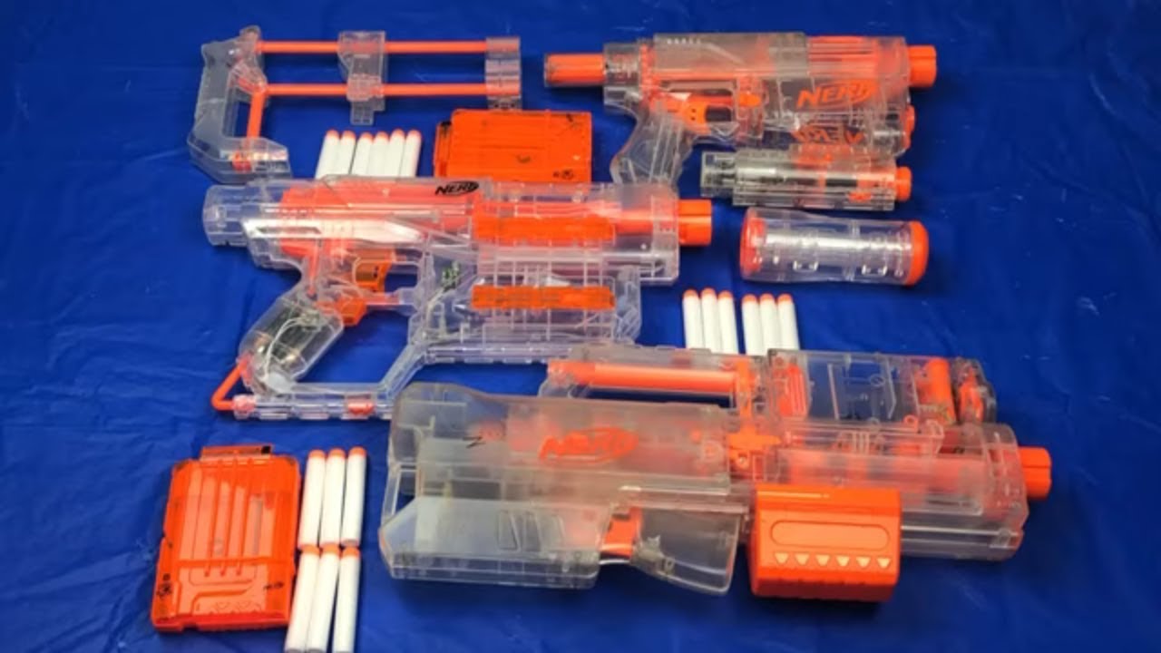 Toy Guns Box of Toys Nerf Evader Modulus Light Up Blaster - YouTube