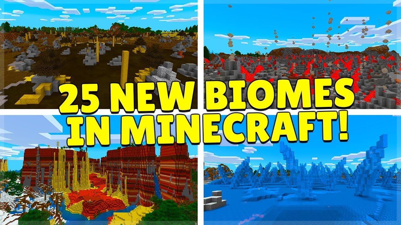 25 NEW Biomes added to your Minecraft World! - YouTube