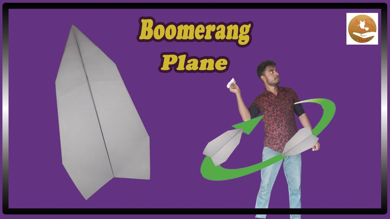 How to Make Boomerang Plane Ver 103 origami boomerang plane - YouTube