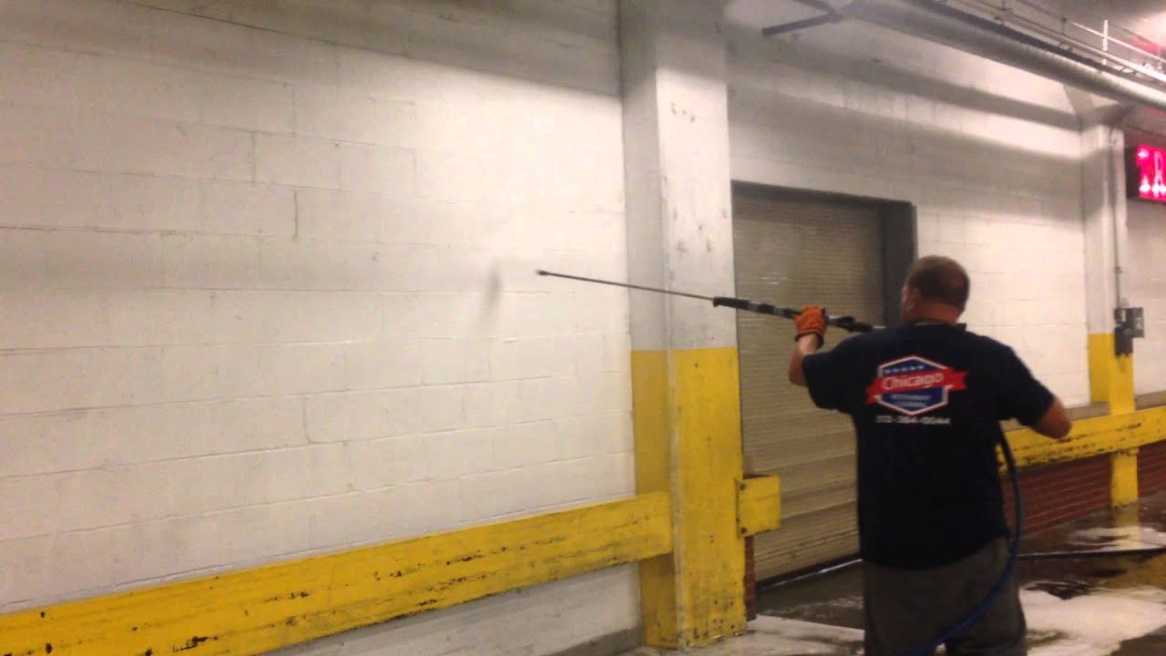 Parking Garage Pressure Washing Company Chicago - YouTube