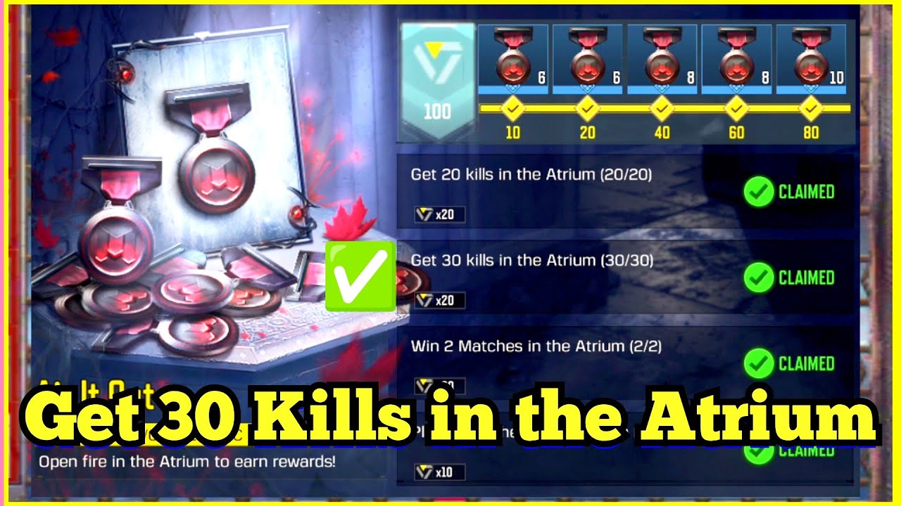 Call Of Duty Mobile Get 30 Kills in the Atrium Task Complete - YouTube