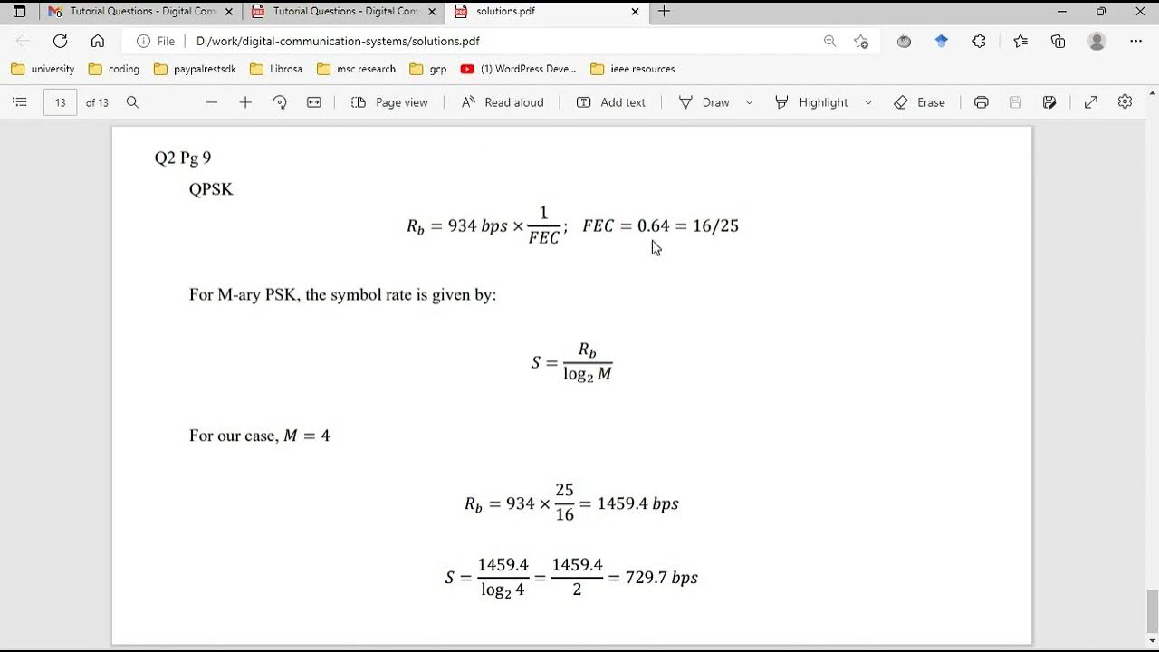 what is the symbol rate for a digital communication system - YouTube
