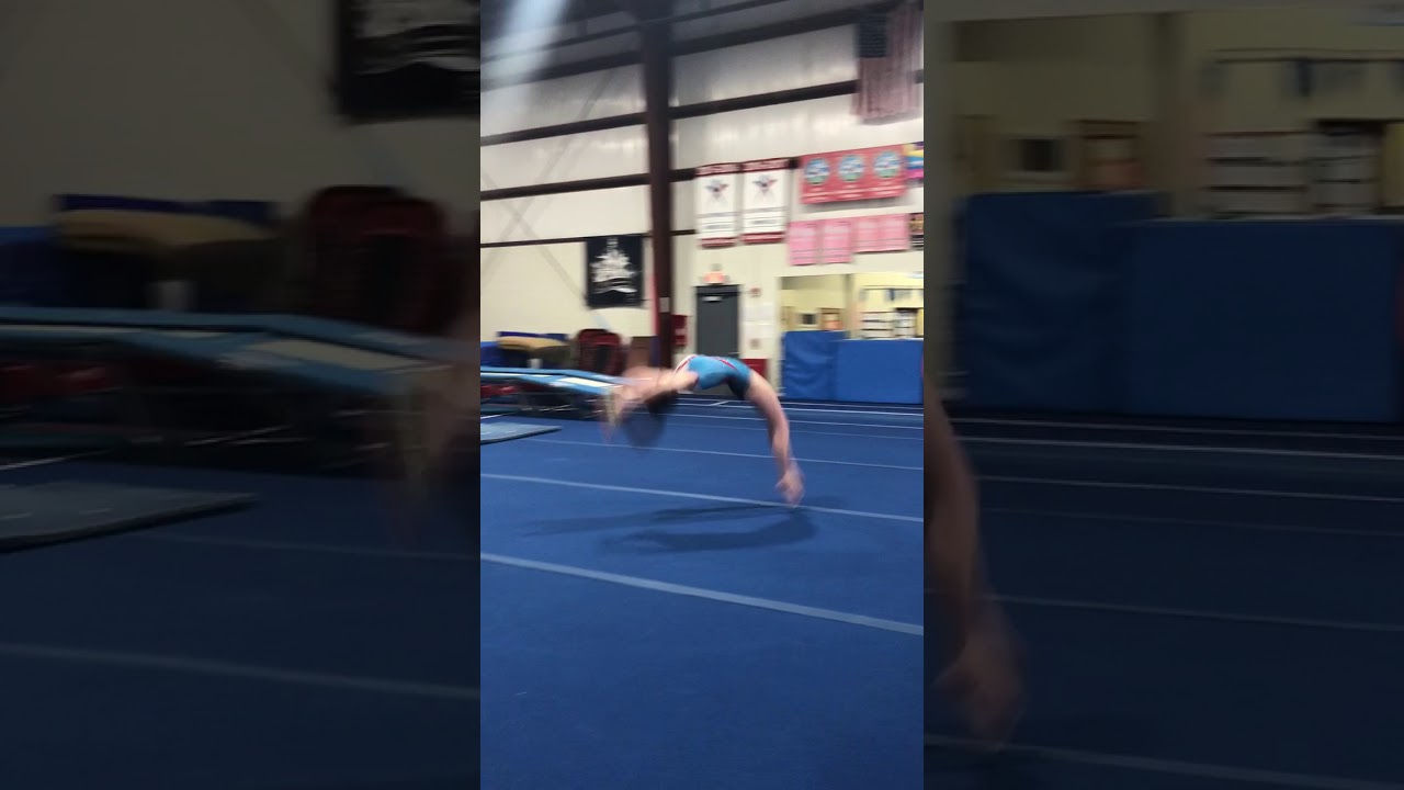 Roundoff back handspring back layout - YouTube