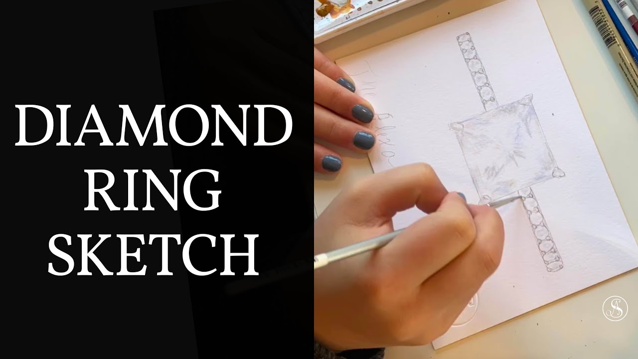 Ring Drawing | Diamond Ring Design Timelapse - YouTube