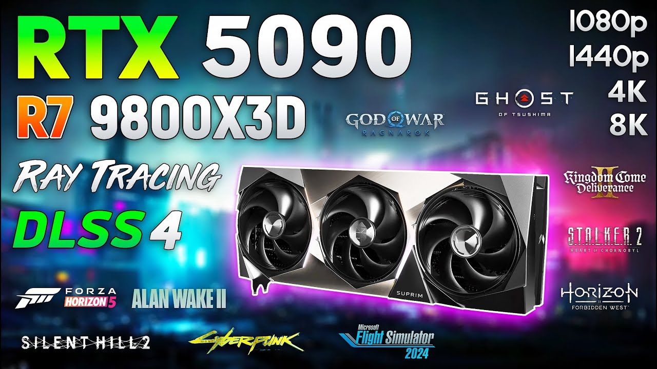 GeForce RTX 5090 + Ryzen 7 9800X3D - Test in 10 Games | 1080p | 1440p ...