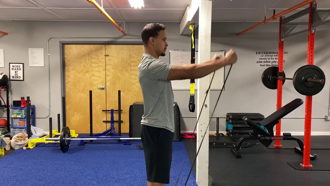Band front shoulder raise - YouTube