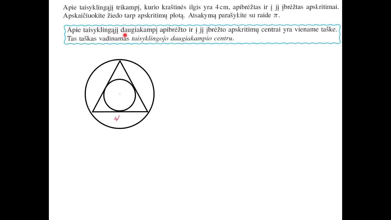 Taisyklingieji daugiakampiai ir įbrėžtiniai apskritimai - YouTube