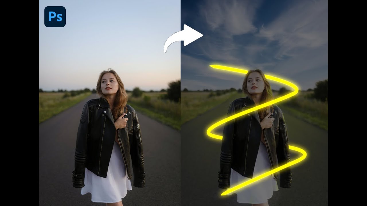 how to add neon glow pen efect in photoshop | by adobe tutorial | in ...