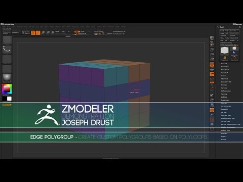 ZBrush ZModeler Edge Actions - Edge Polygroup - YouTube
