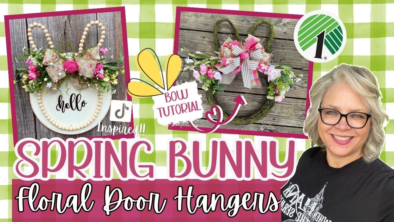🌸🌿🐰 ~ 2 Spring Bunny Floral Door Hangers || Bow Tutorial || TikTok ...
