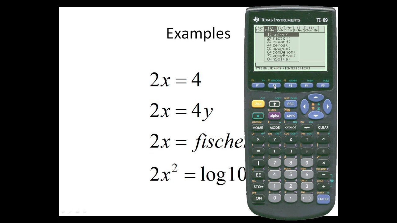 Simultaneous Equation solving with the TI89 - YouTube