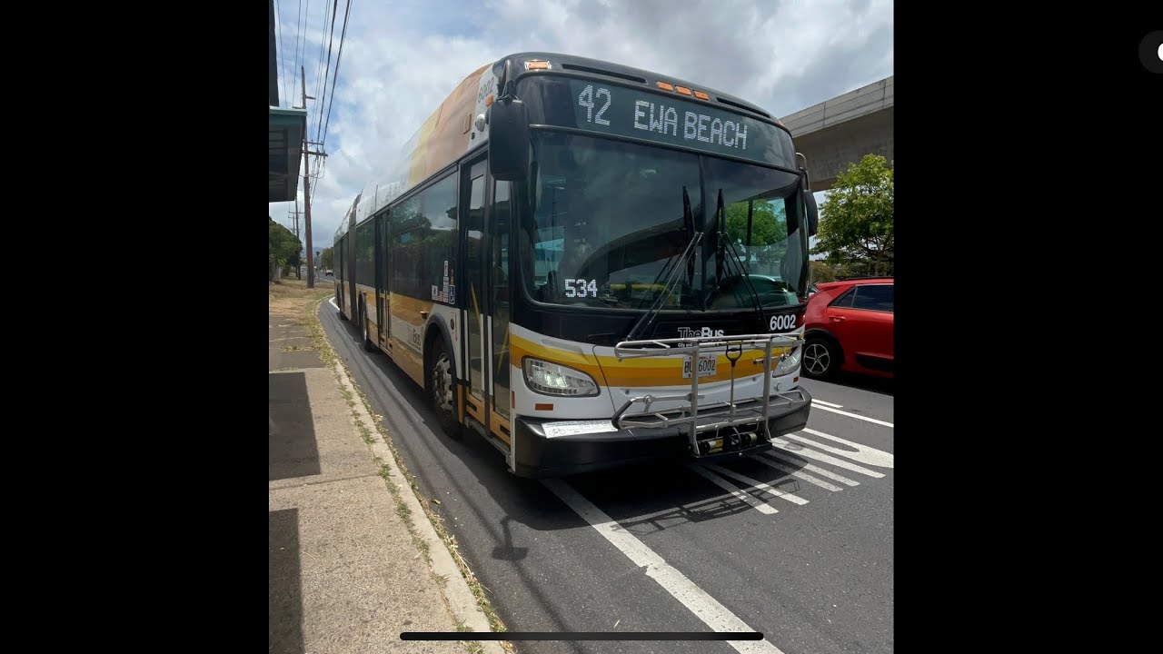 Thebus Honolulu Bus' 6002 New Flyer XD60 Route 42 Ewa Beach - YouTube