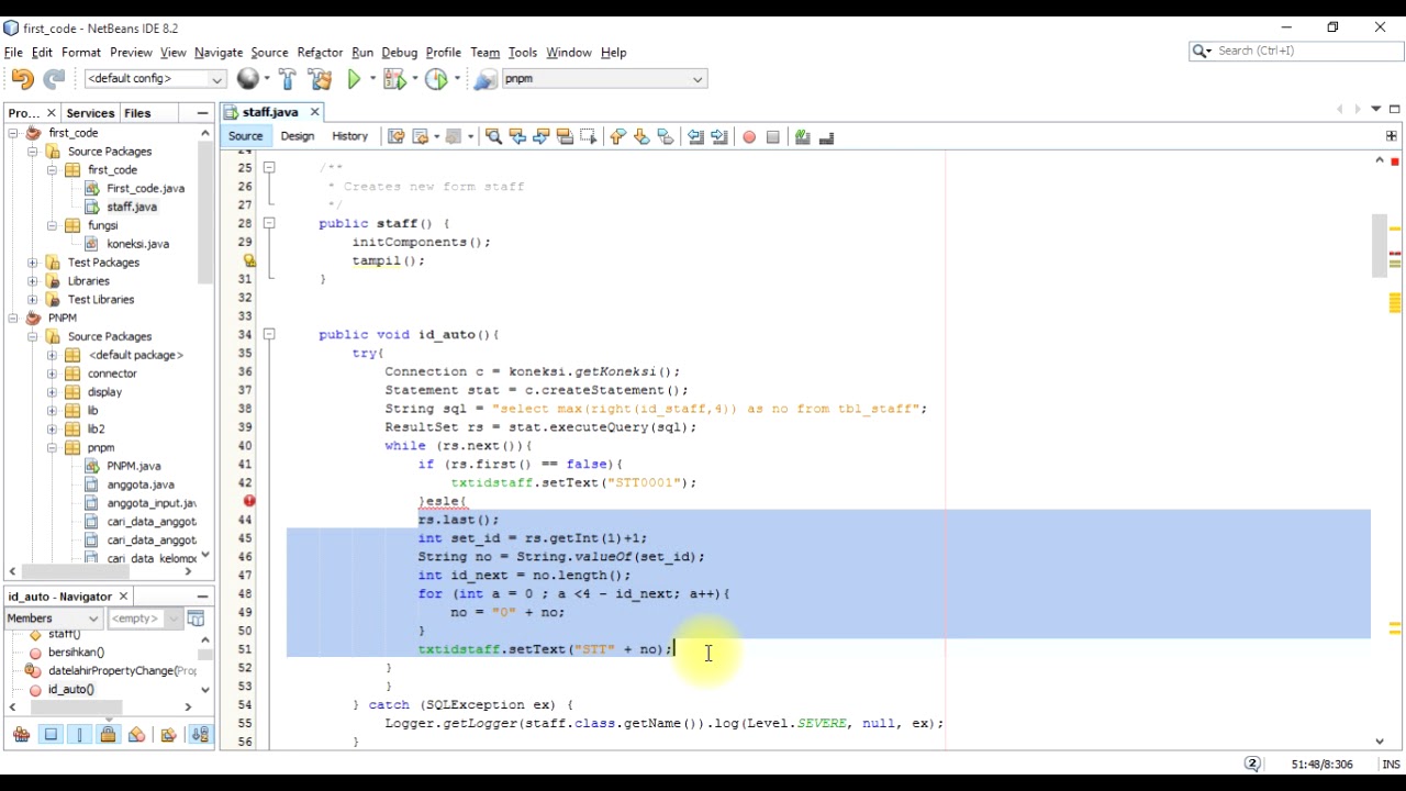 Membuat Auto Number Di Java Netbeans Youtube