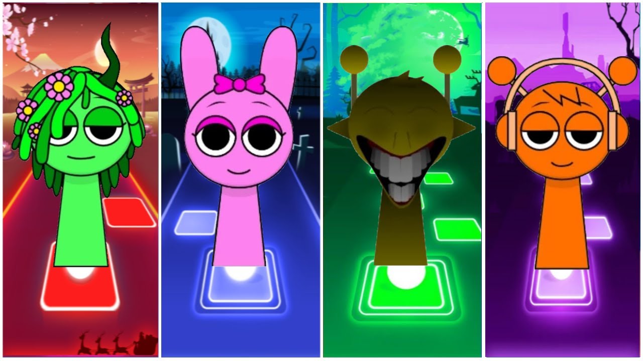 Incredibox Sprunki : Gray 🆚 Raddy 🆚 Pinki 🆚 Tunner | Tiles Hop EDM Rush ...