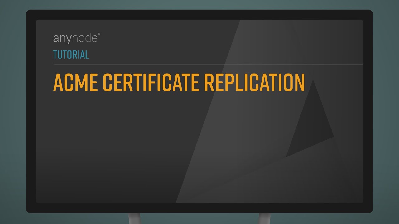 Tutorial ACME Certificate Replication - YouTube