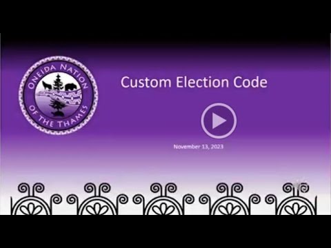 Custom Election Code Presentation Nov 13, 2023 - YouTube