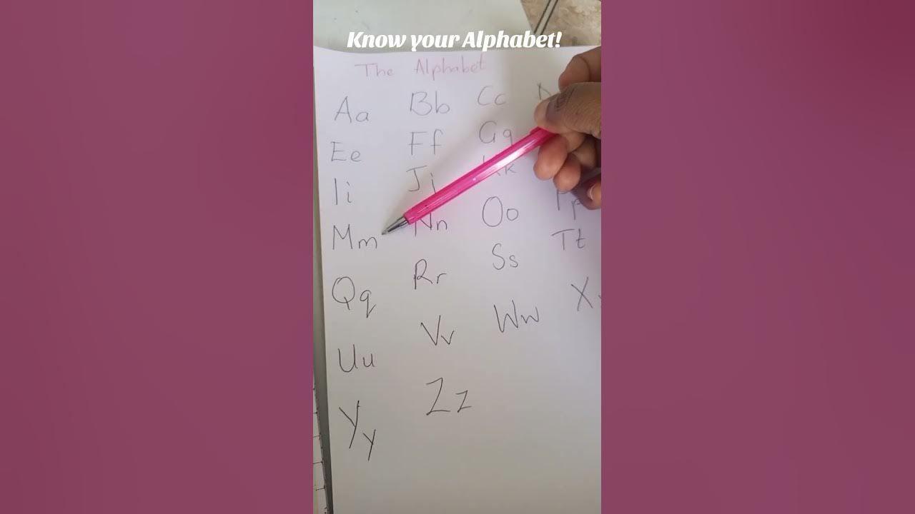 Know your Alphabet! - YouTube