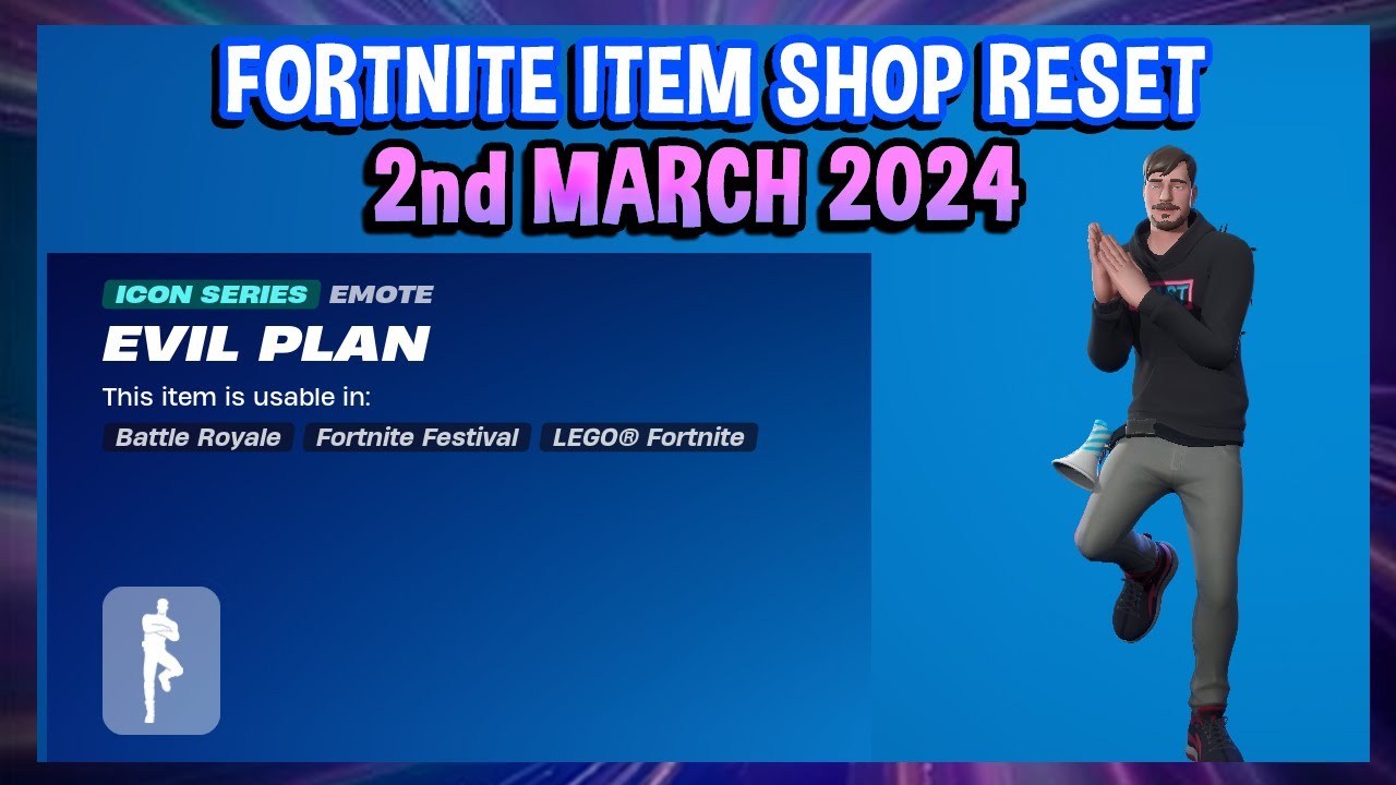 EVIL PLAN ICON EMOTE IS BACK! (Fortnite Item Shop Reset 2nd March 2024 ...