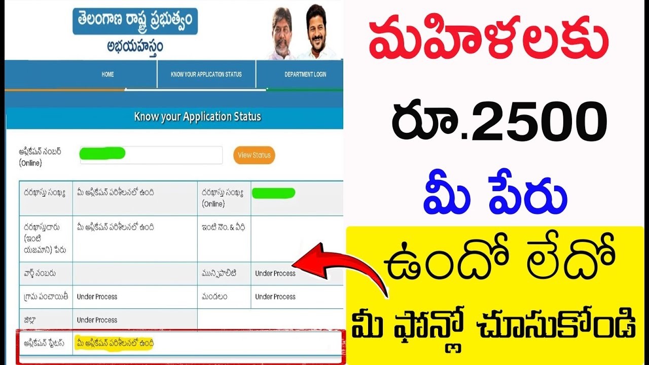 Mahalakshmi 2500 Scheme how to apply, Telangana మహాలక్ష్మి ప్రతి మహిళకు ...