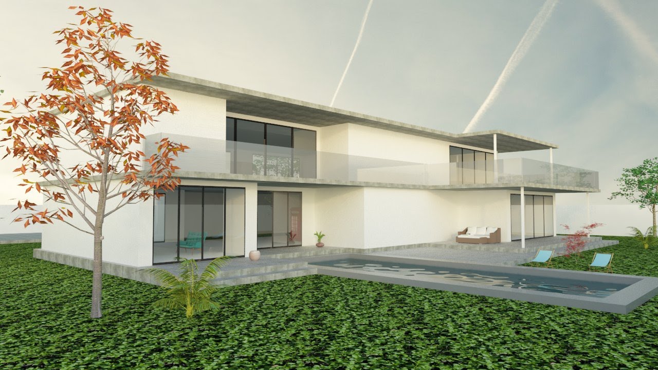 Modern house -"pool house"-inspiration Google SketchUp model ...