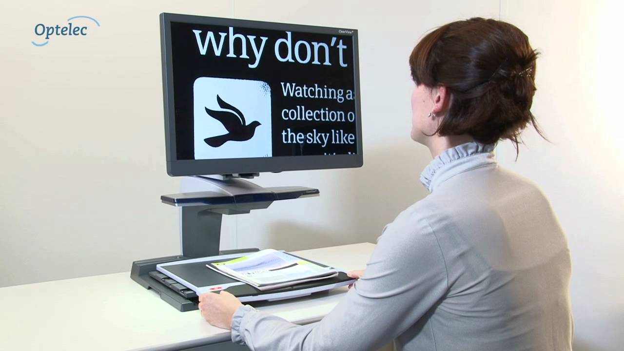 Desktop Video Magnifier Optelec ClearView+ with Zero Button Feature Pack - YouTube