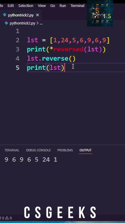 Reversed Vs Reverse Function In Python Python Coding Python3