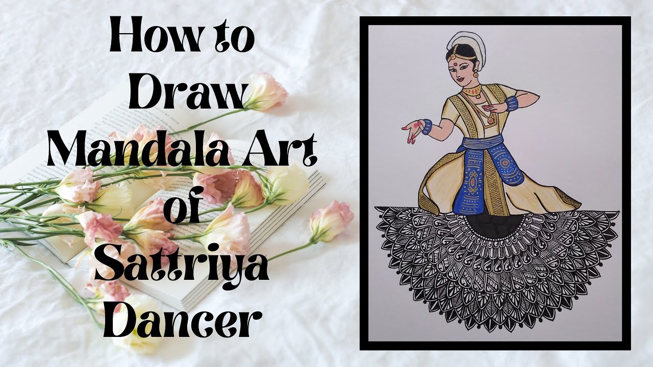 Sattriya Dance Drawing With Colour