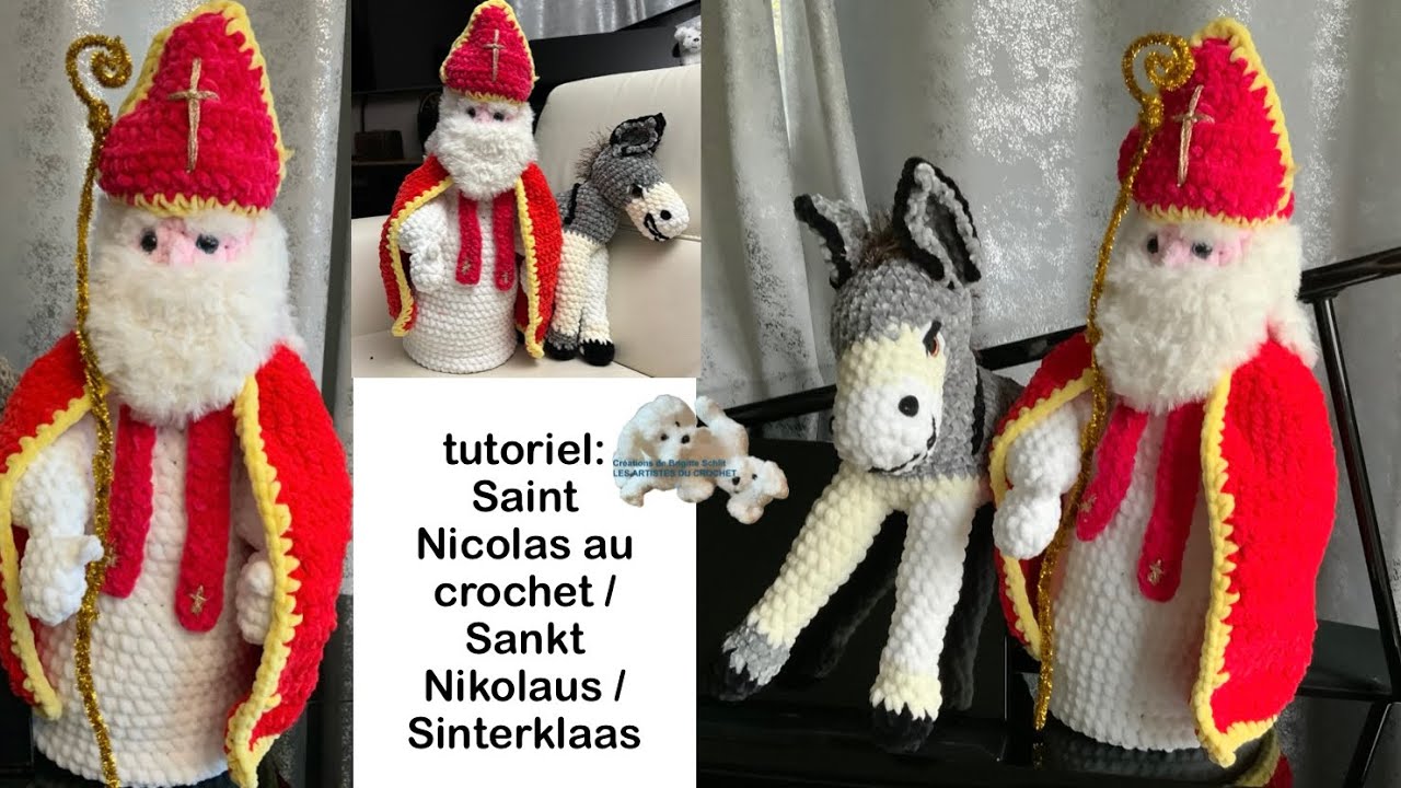 tutoriel: Saint Nicolas au crochet / Sankt Nikolaus / Sinterklaas - YouTube