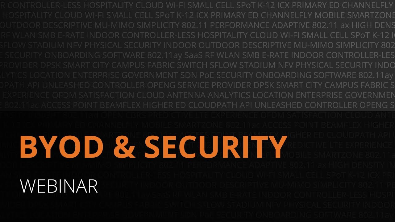 ESG Webinar - BYOD Onboarding & Network Security - YouTube