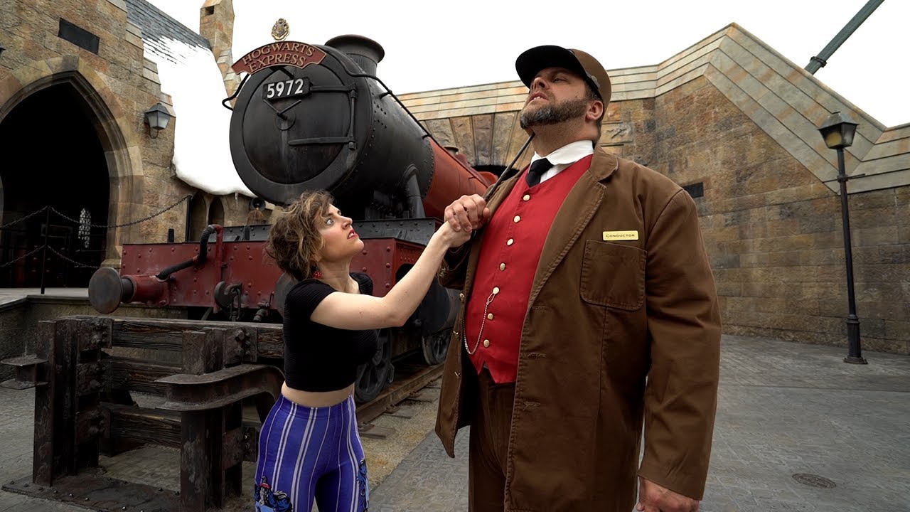 Trying to steal the Hogwarts Express at the Wizarding World of Harry ...
