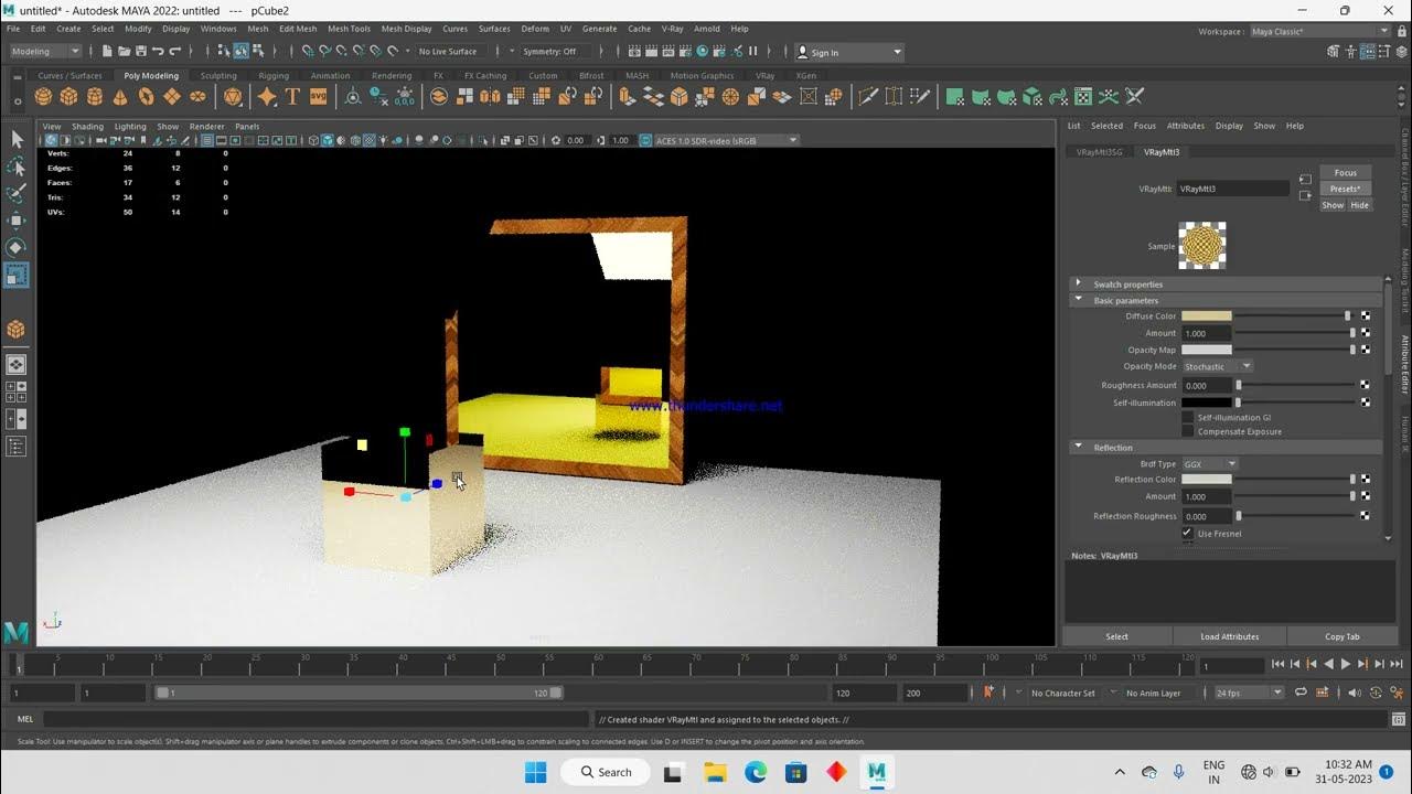 how to import images as texture in Autodesk Maya (Vray-6) || how to make mirror in Autodesk Maya ...
