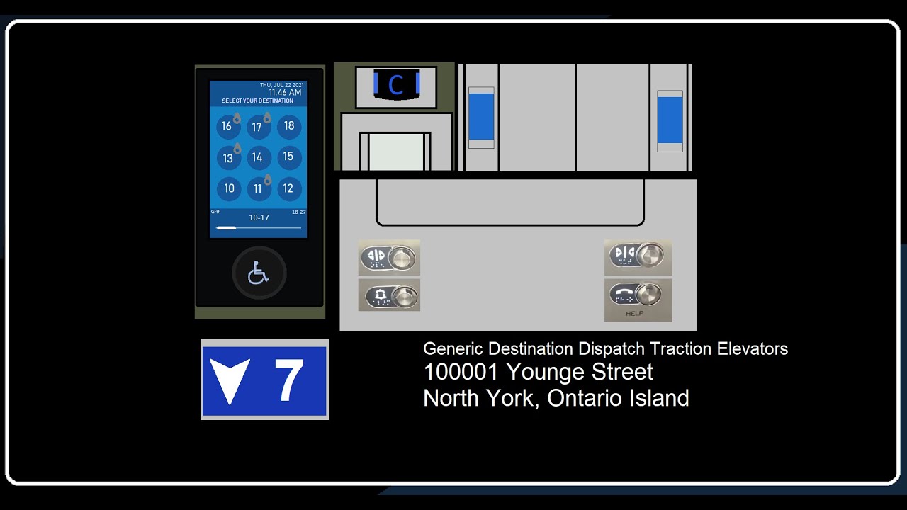 Animated: Generic Destination Dispatch Traction Elevators, 100001 ...