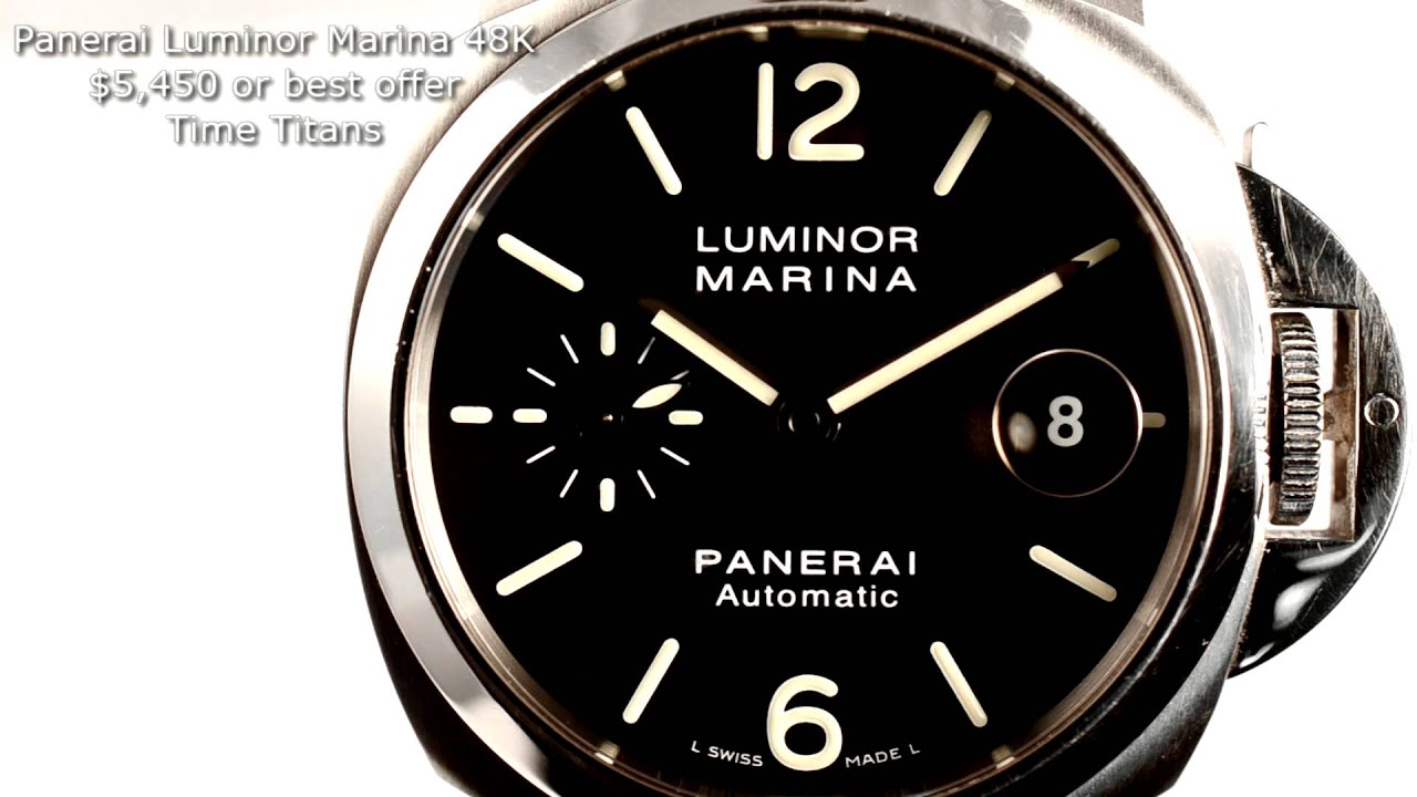 Panerai Luminor Marina 48 K Push Lugs Full Set 40MM Black OP III ...