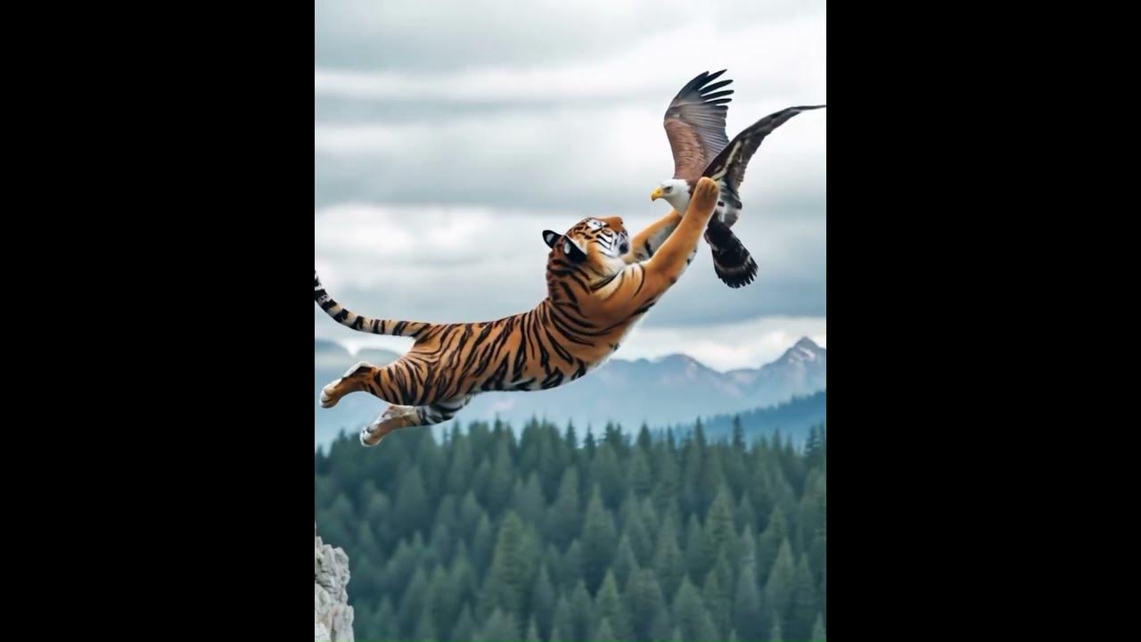 Tiger vs Eagle A Fight for Survival #wildlife #wildlifeantics # ...