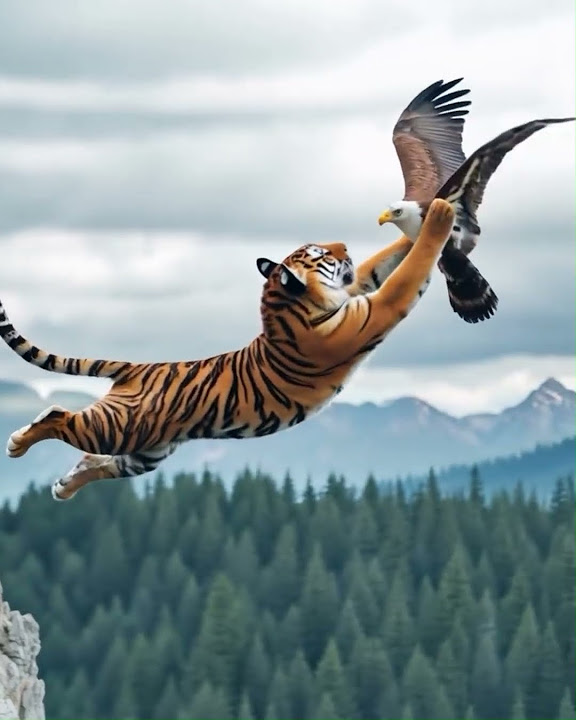 Tiger vs Eagle A Fight for Survival #wildlife #wildlifeantics # ...