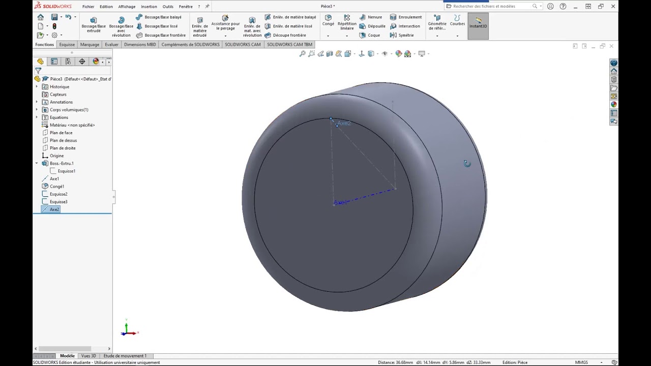 roue holonome mecanum solidworks paramétrique - YouTube