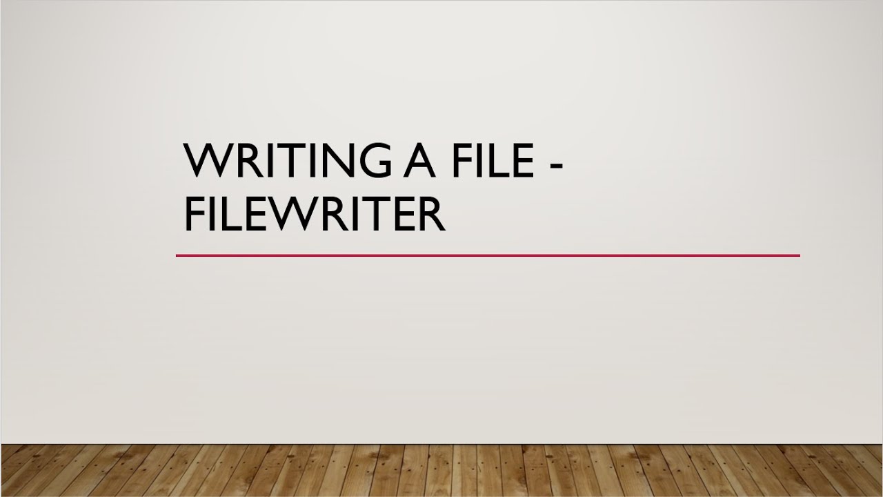 Writing Data To File Using Filewriter Youtube