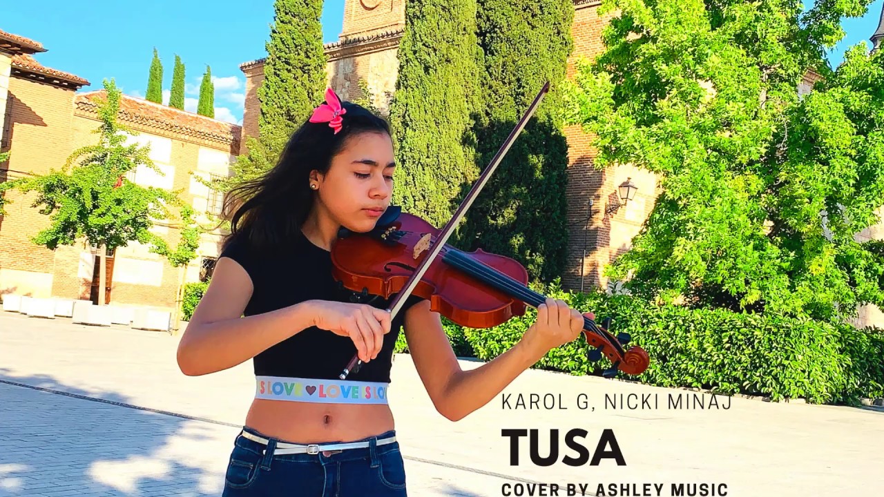 Tusa - KAROL G, Nicki Minaj - Violin Cover by Ashley Music - YouTube
