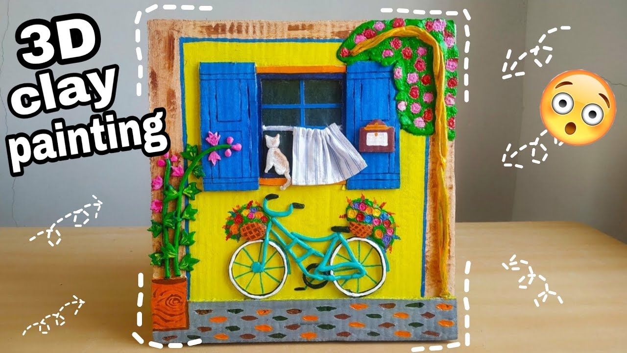 3D clay painting | wall decor | 3D clay mural painting - YouTube