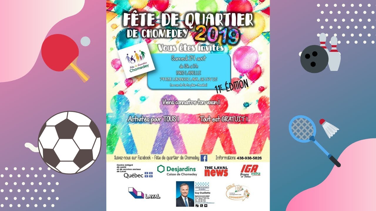 Fête du quartier de Chomedey 2019 - Ville de Laval Qc - YouTube
