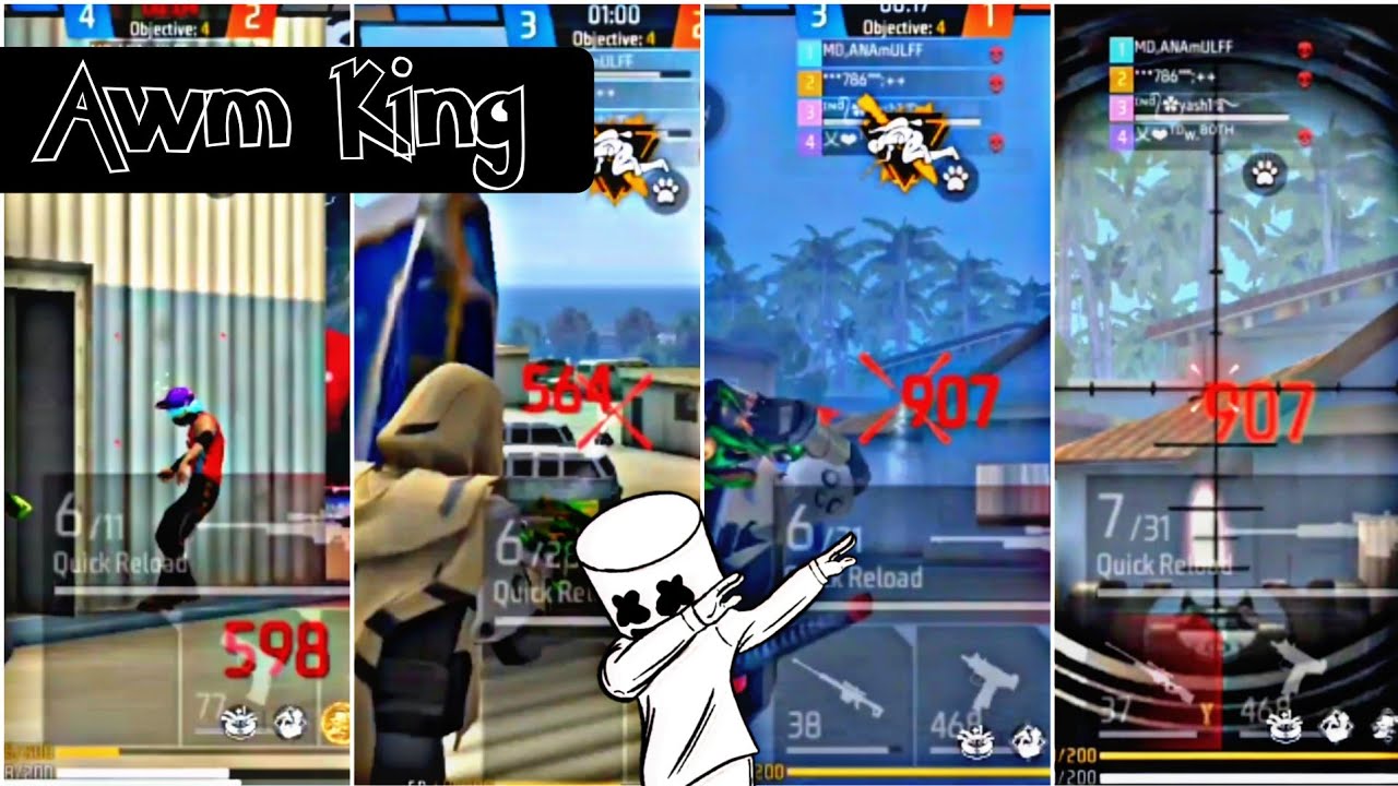 AWM King 👑 | 4 Kill 2 Times In One Clash Squad Rank Match | Garena Free Fire - YouTube