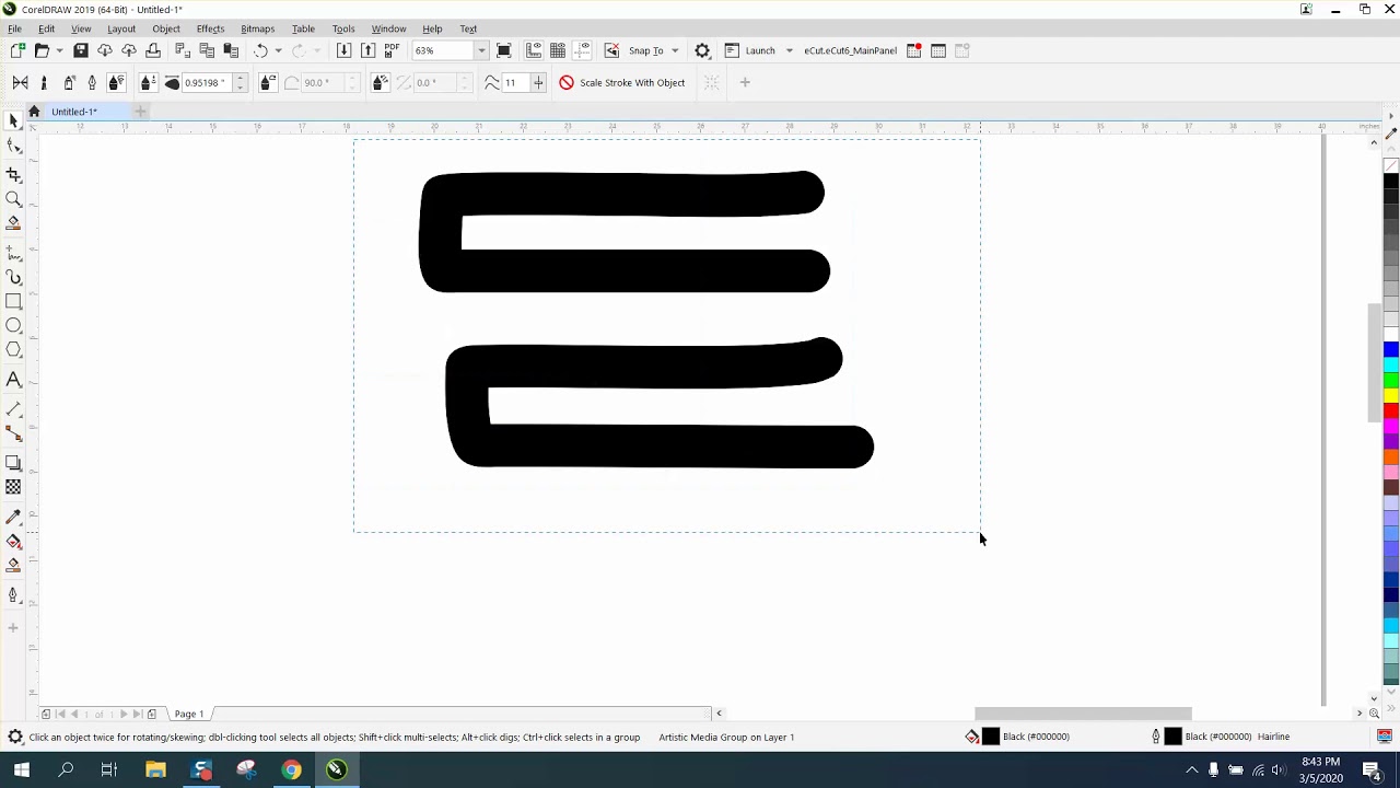 Corel Draw Tips & Tricks Artistic Media Tool Scale with object Part 4 ...