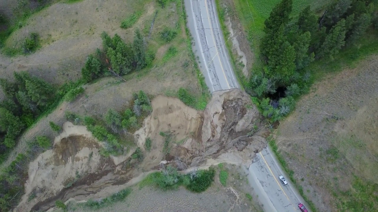 Highway 20 Wash Out - June 19, 2017 (1) - YouTube