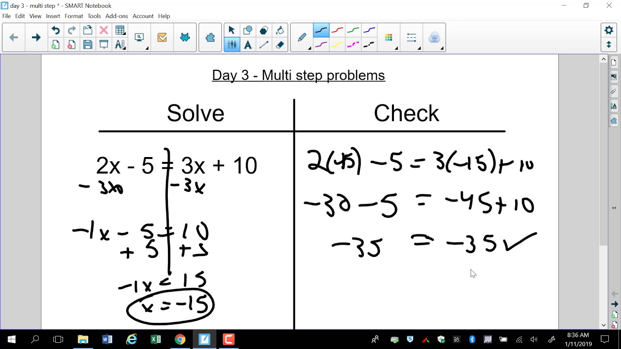 3 step equations - YouTube