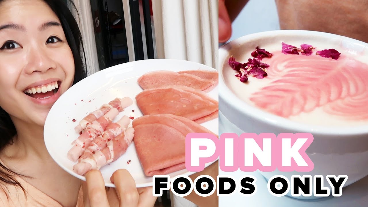 I Only Ate Pink Foods For 24 Hours - YouTube
