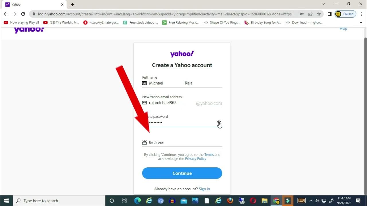 How to create Yahoo mail account in Pc/Mail Id/Yahoo/How to create a yahoo account in PC/Laptop ...