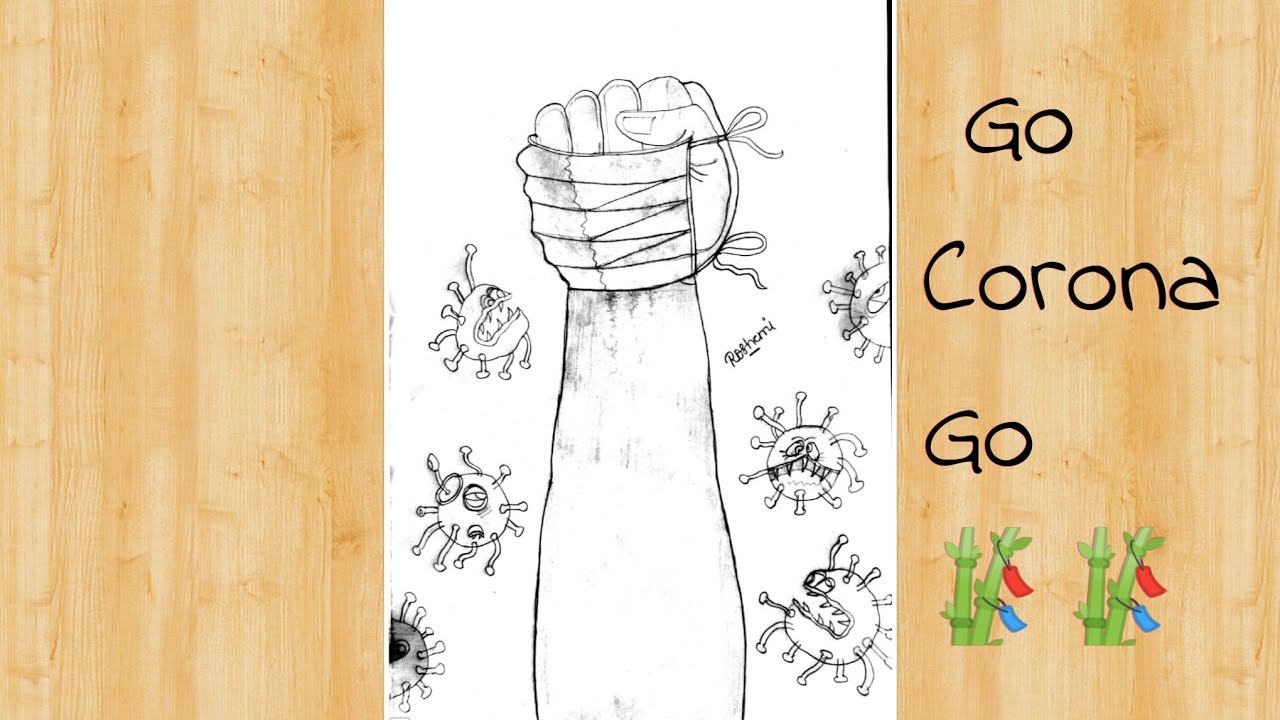 Corona awareness drawing for beginners|| Easy corona virus awareness ...