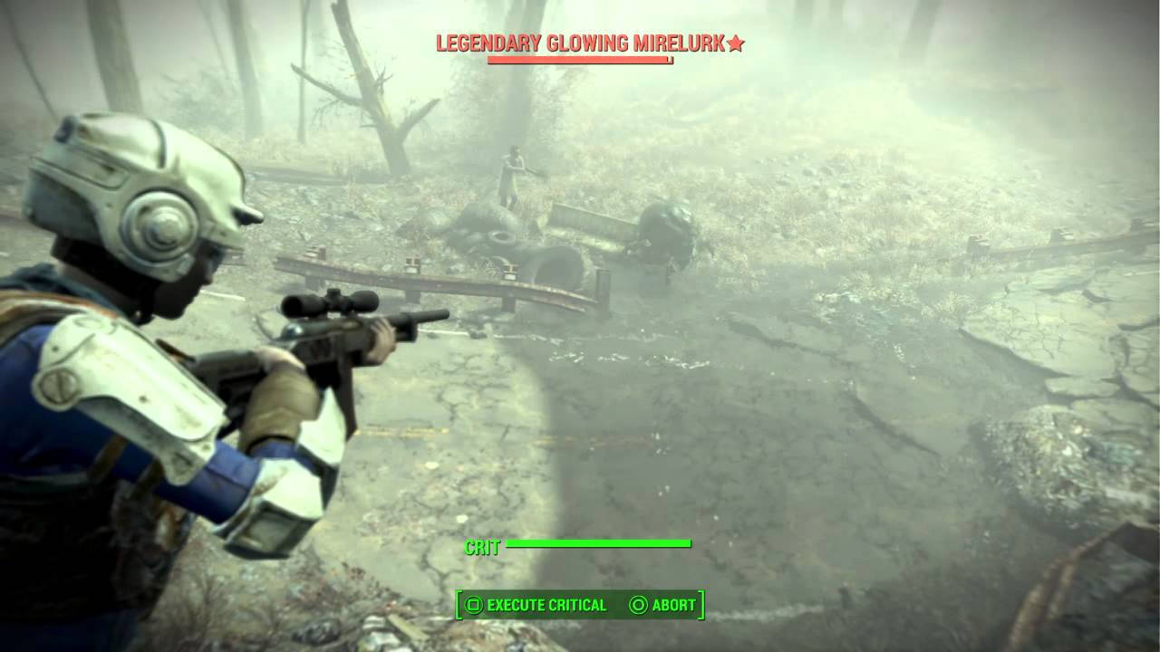 Fallout 4 - Legendary Glowing Mirelurk battle - YouTube