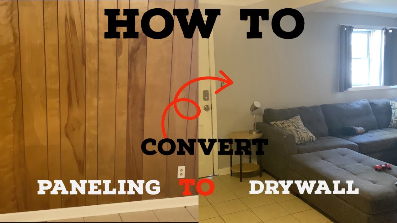 How to turn wall paneling to Drywall - YouTube