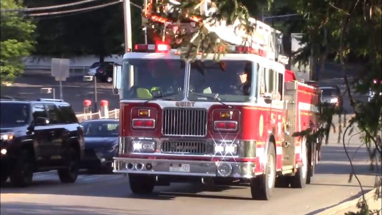 Upper Darby Fire Department Quint 74 and UD Car 3 Responding on a Box ...